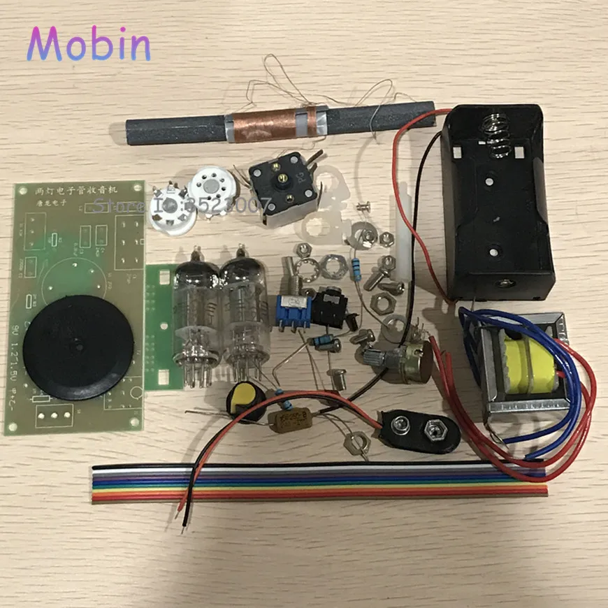 1PCS-LOT-Regenerative-tube-radio-kit-DC-two-lights-two-battery-powered ...