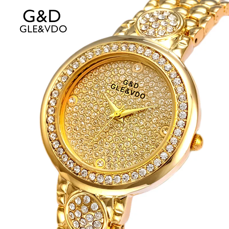 2017 G&D GLE&VDO Luxury Womens Quartz Watches Gold Womem's Bracelet ...