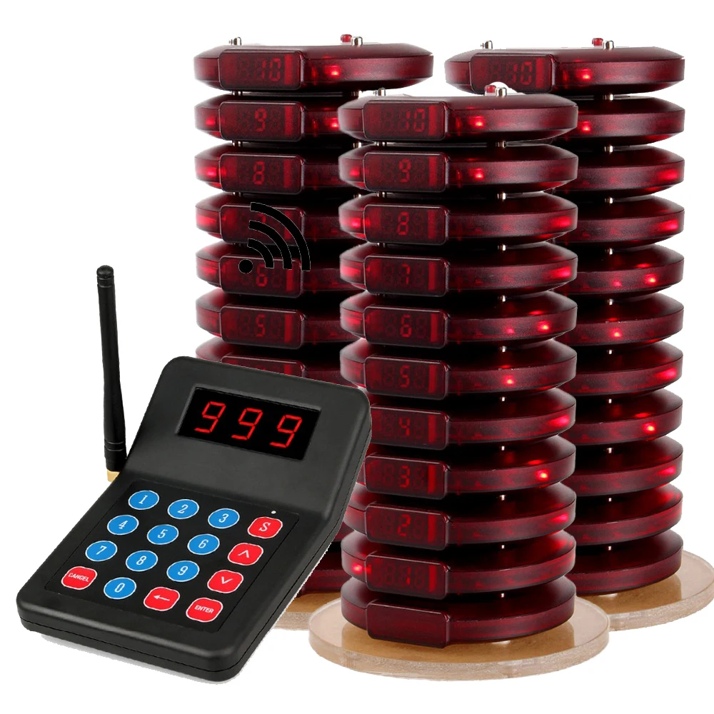Shihui 30 Coaster Pagers1 Keypad Transmitter Pager Restaurant Wireless Calling System Waiter
