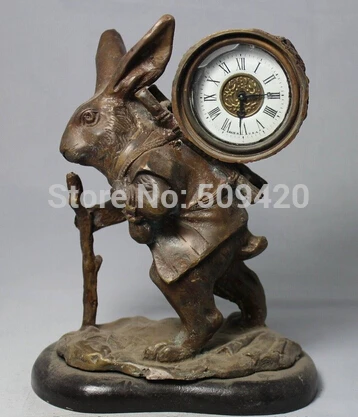 aChinese Folk Dynasty Palace Bronze Rabbit Mechanical Clock Stem winder ...