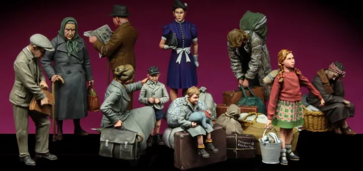 New 135 Scale Ww2 Civilian 10 Pcs Miniatures Resin Model Kit Figure Free Shipping In Model