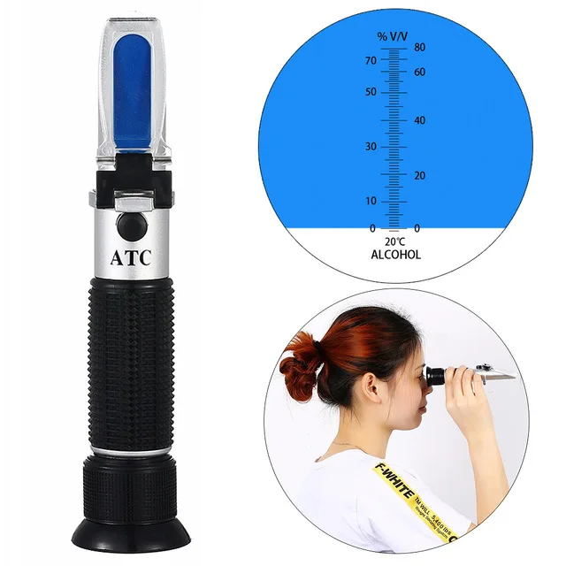 portable refractometer hydrometer for Alcohol Meter Tester 0 80% Wine ...