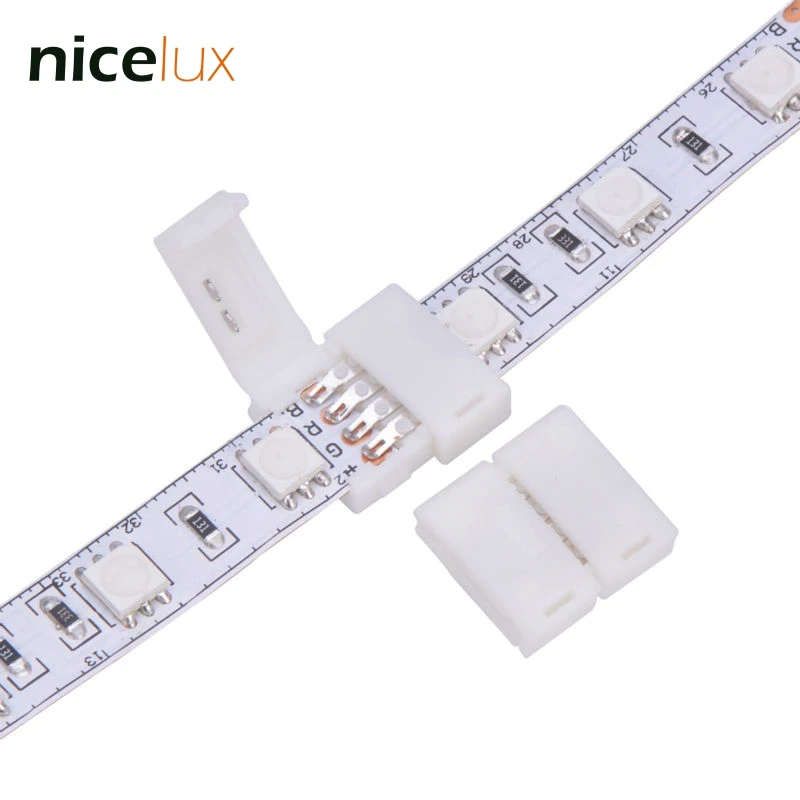 10pcs RGB LED Strip Connector 10mm 4 pin for 5050 5630 Middle Joint ...