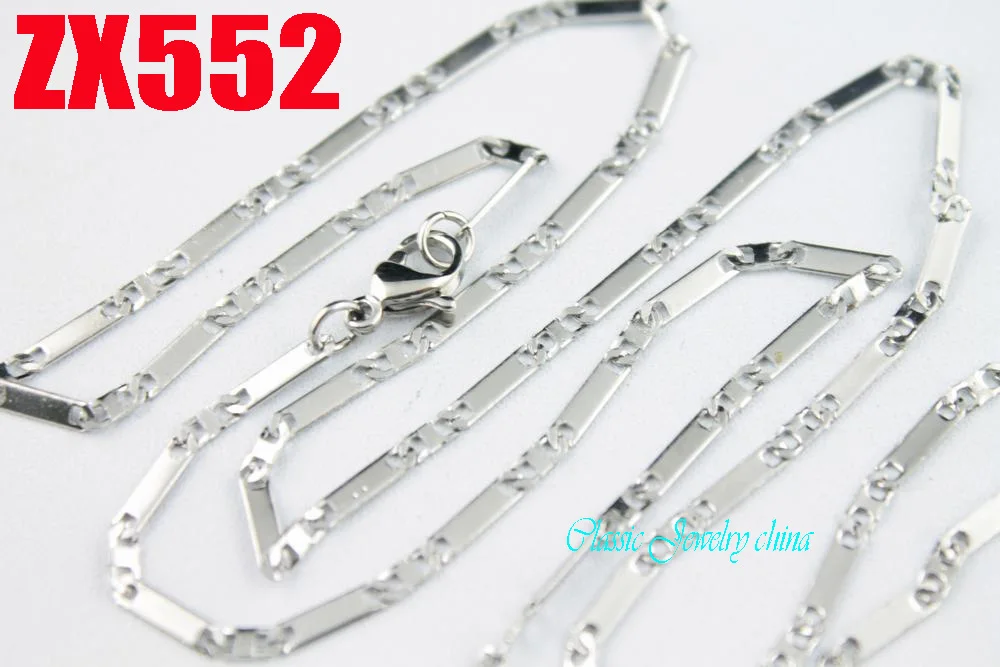 14" 38" flat 2mm blade chain stainless steel necklace 1:1 blade chain ...