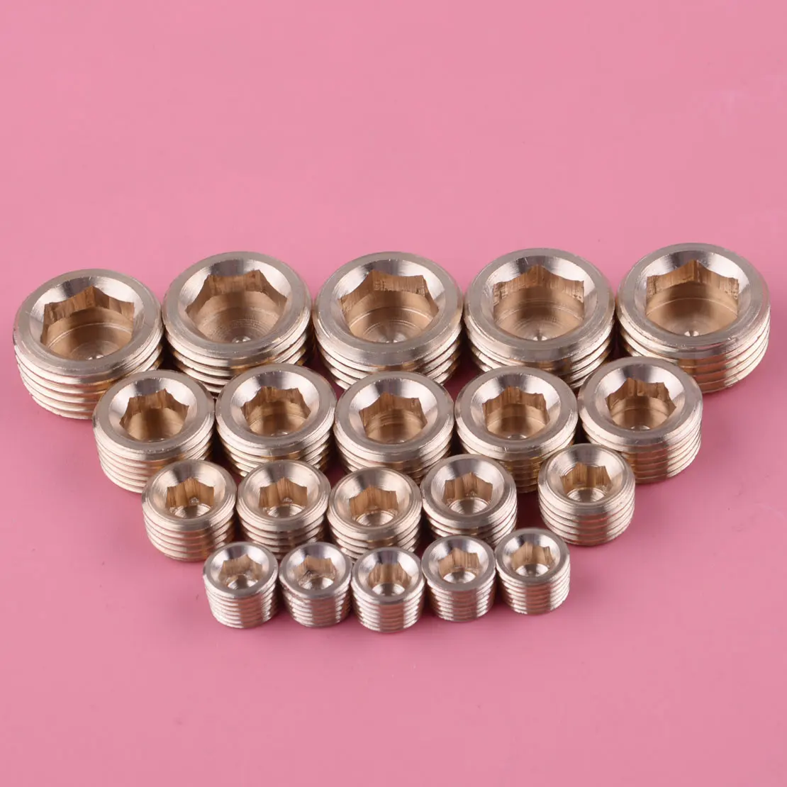 Letaosk 20pcs 1 8 1 4 3 8 1 2 Brass Internal Hex Thread Socket Pipe