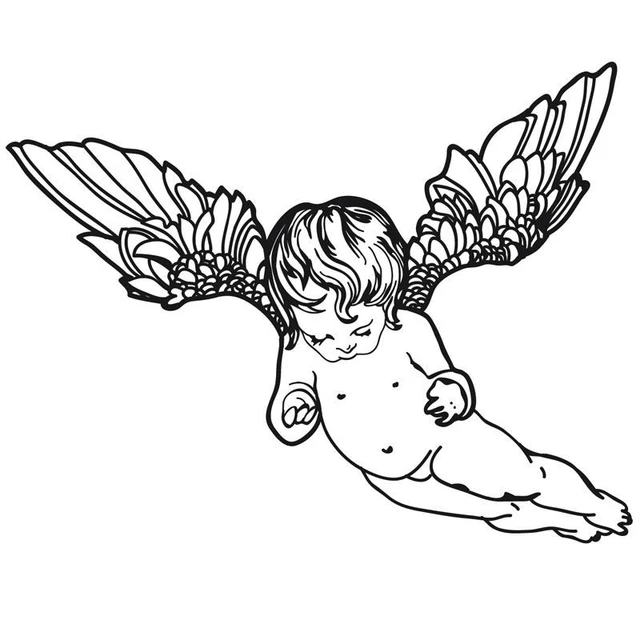Flying Baby Angel Drawing