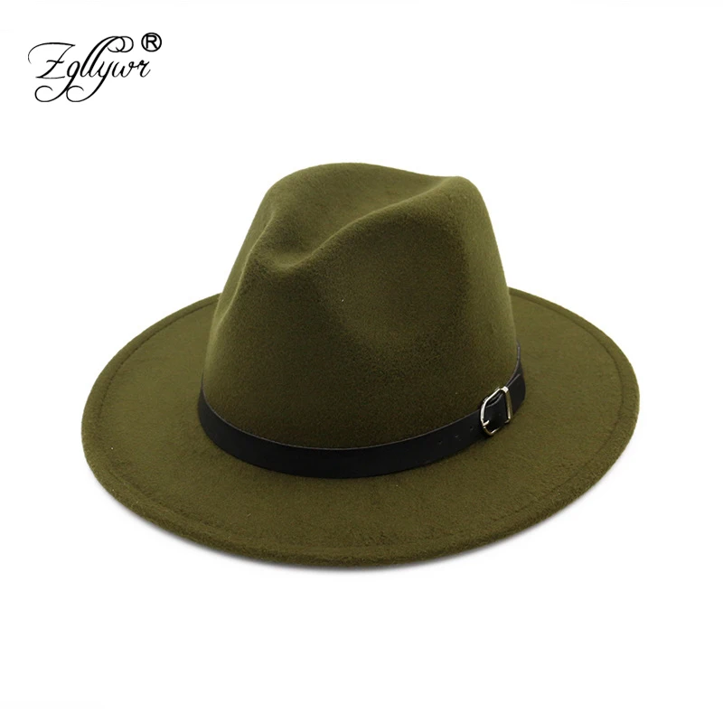 Zgllywr Winter Autumn Imitation Woolen Women Men Ladies Fedoras Top ...