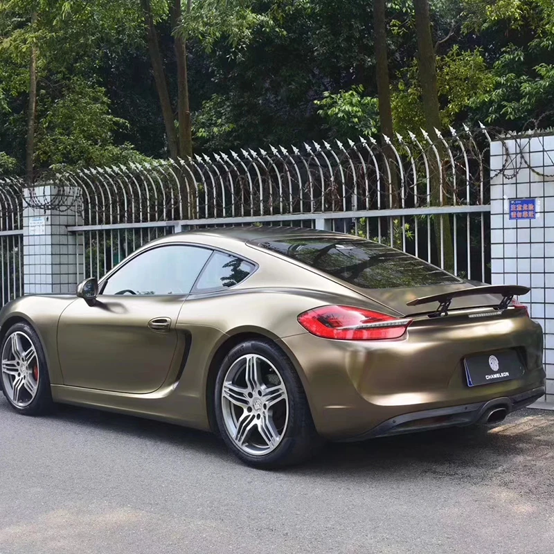 Tsautop Size 1.52x18m Matte Lightning Metallic Gold Brown Vinyl Wrap ...