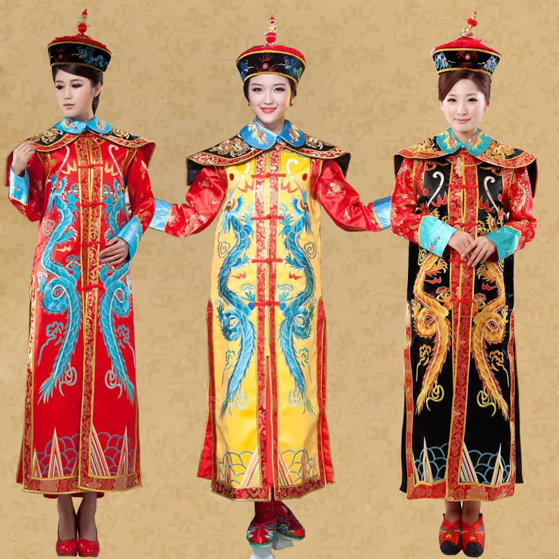 China Manchu Qing Dynasty Queen Empress Robe Dress Cosplay For Lady ...