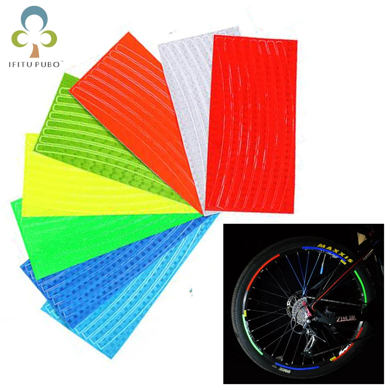 5 Sheets Bicycle reflector Fluorescent MTB Bike Bicycle Sticker Cycling ...