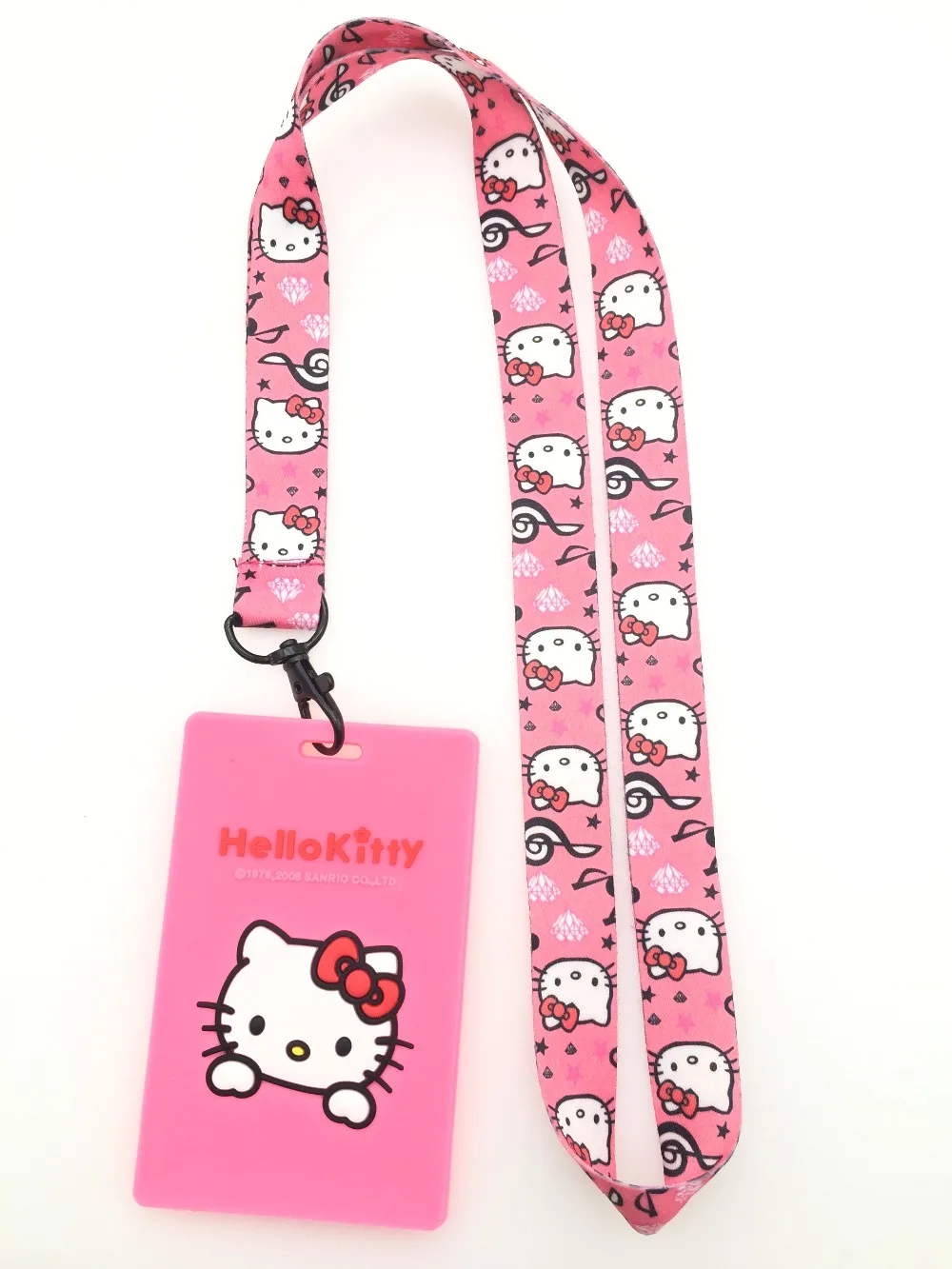 Retail 1 Pcs Pink New Anime Hello Kitty Card Holder Identity Badge With Retail 1 Pcs Pink New Anime Hello Kitty Card Holder Identity Badge With