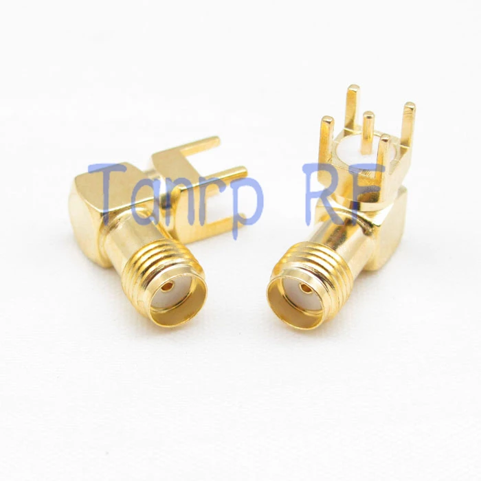 10PCS-SMA-female-right-angle-90-degree-Panel-Mount-PCB-square-equally ...