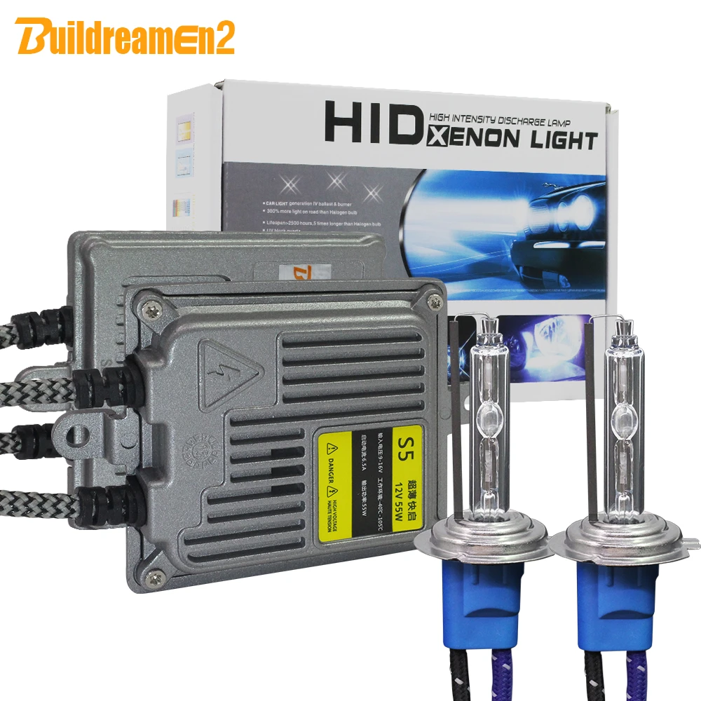 55w 10000lm High Bright Ac Xenon Kit Bulb Ballast Car Headlight Fog Light 5000k White 9005 9006 ...