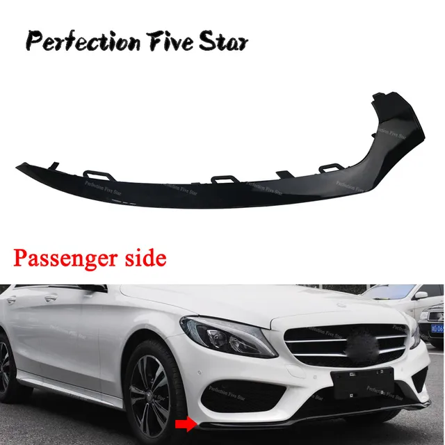 2058852600 2058851474 Black Right Front Bumper Lower Chrome Molding ...