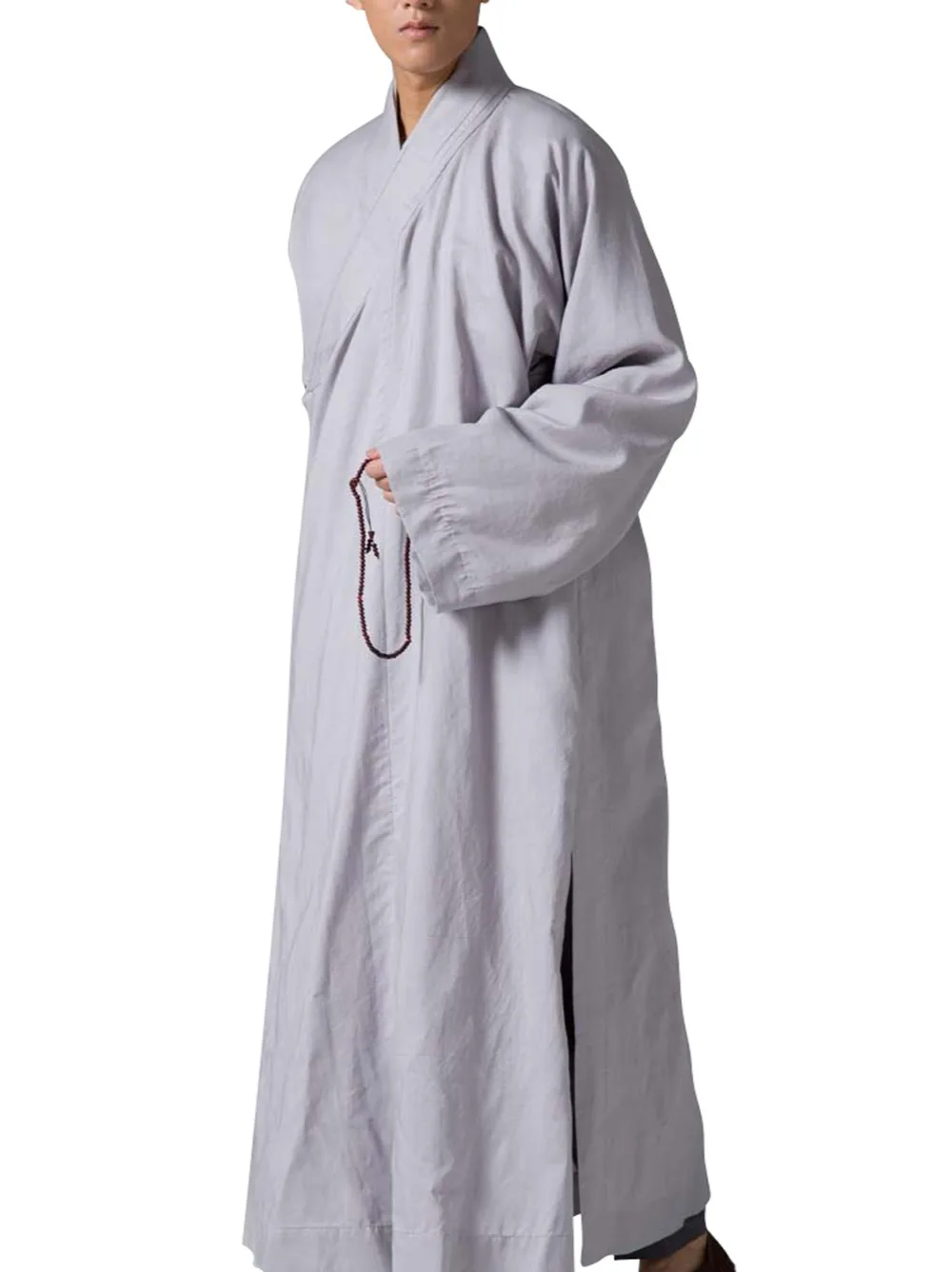 ZanYing Men S Religion Buddhist Meditation Monk Robe Grey ZYS29