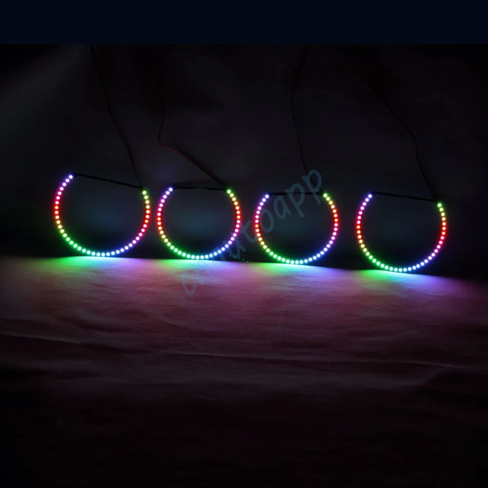 RGBW Angel Eyes Revolving Lights DRL LED Rolling Light Multi Color ...