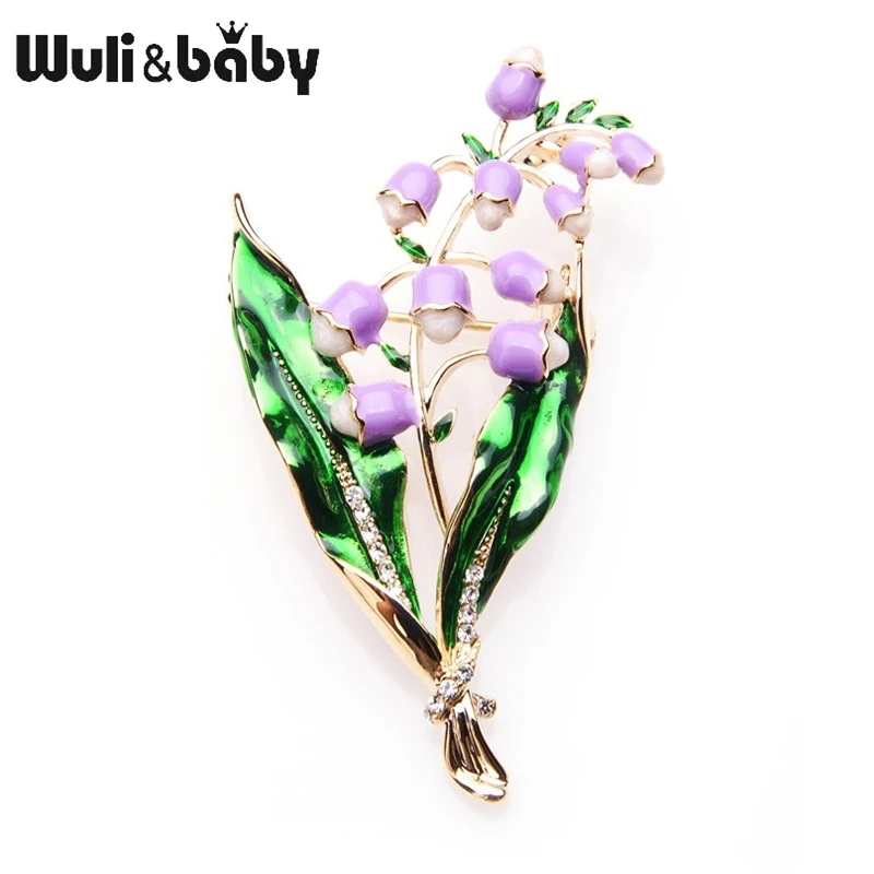 Wuli&baby Purple Pink Lavender Flowers Brooches Alloy Classic Women ...