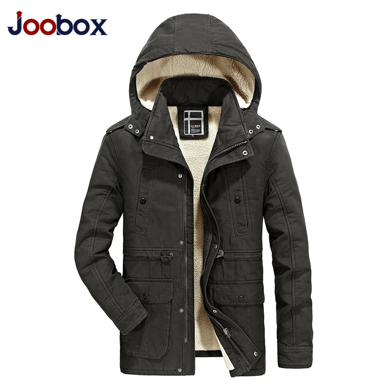 JOOBOX marca 2018 chaqueta de invierno para hombre abrigo grueso cálido ...