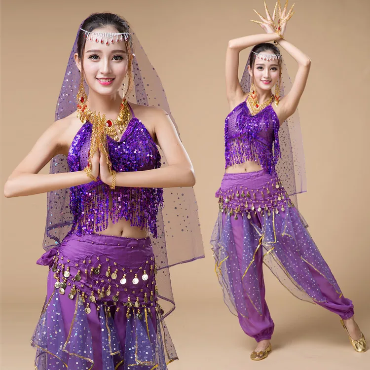 Aliexpress.com : Buy 4pcs Set Stage Performance Belly Dance Costume ...