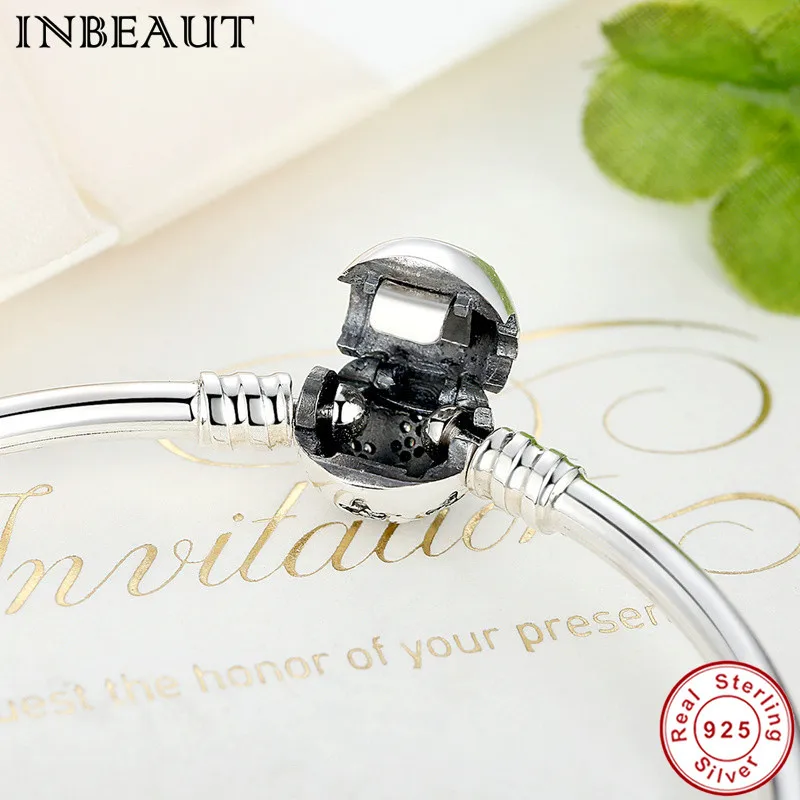 INBEAUT fit оригинальные Пандора Подвески DIY 925 пробы Серебряный браслет для женщин S925 ...