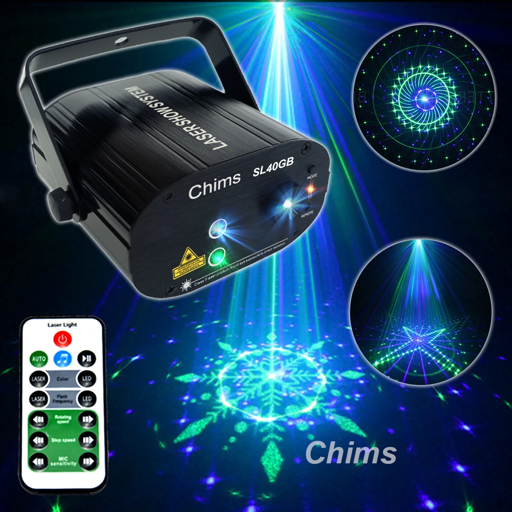 Chims DJ Laser 3 Len 40 Pattern Club GB Laser Blue LED Stage Lighting ...