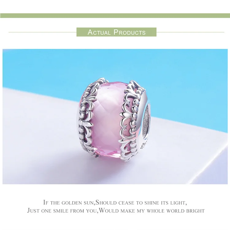 WOSTU Charms Femme Rose Flare Cristal Pour Bracelets de Pandora ou d ...