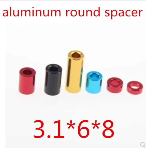 20pcs/ lot High Quality 3*8mm 3mm Colourful Aluminum Round Through Hole ...