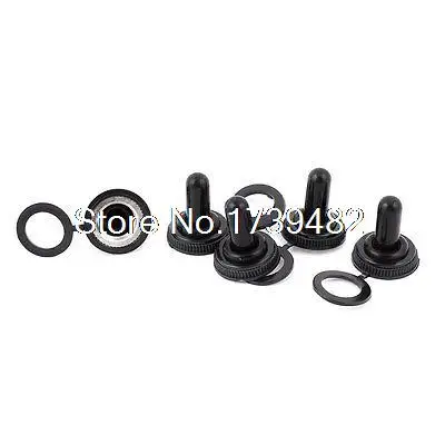 5pcs 6mm Dia Mini Toggle Switch Waterproof Boot Rubber Cover Cap Black ...