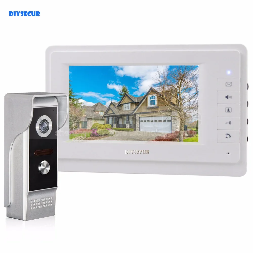 DIYSECUR 700 TVLine IR Câmera 7 polegada TFT Lcd a Cores Vídeo Porteiro ...