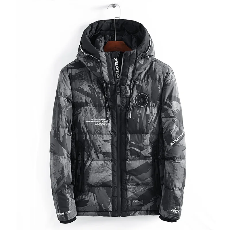 Icpans Parka Men Coats Camo Winterjacket Men Casual Hooded Parkas Men