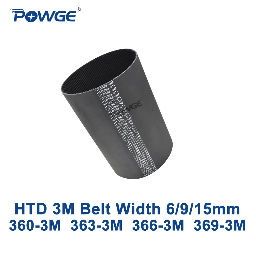 POWGE – courroie de distribution HTD 3M, C = 360 363 366 369 largeur 6 ...