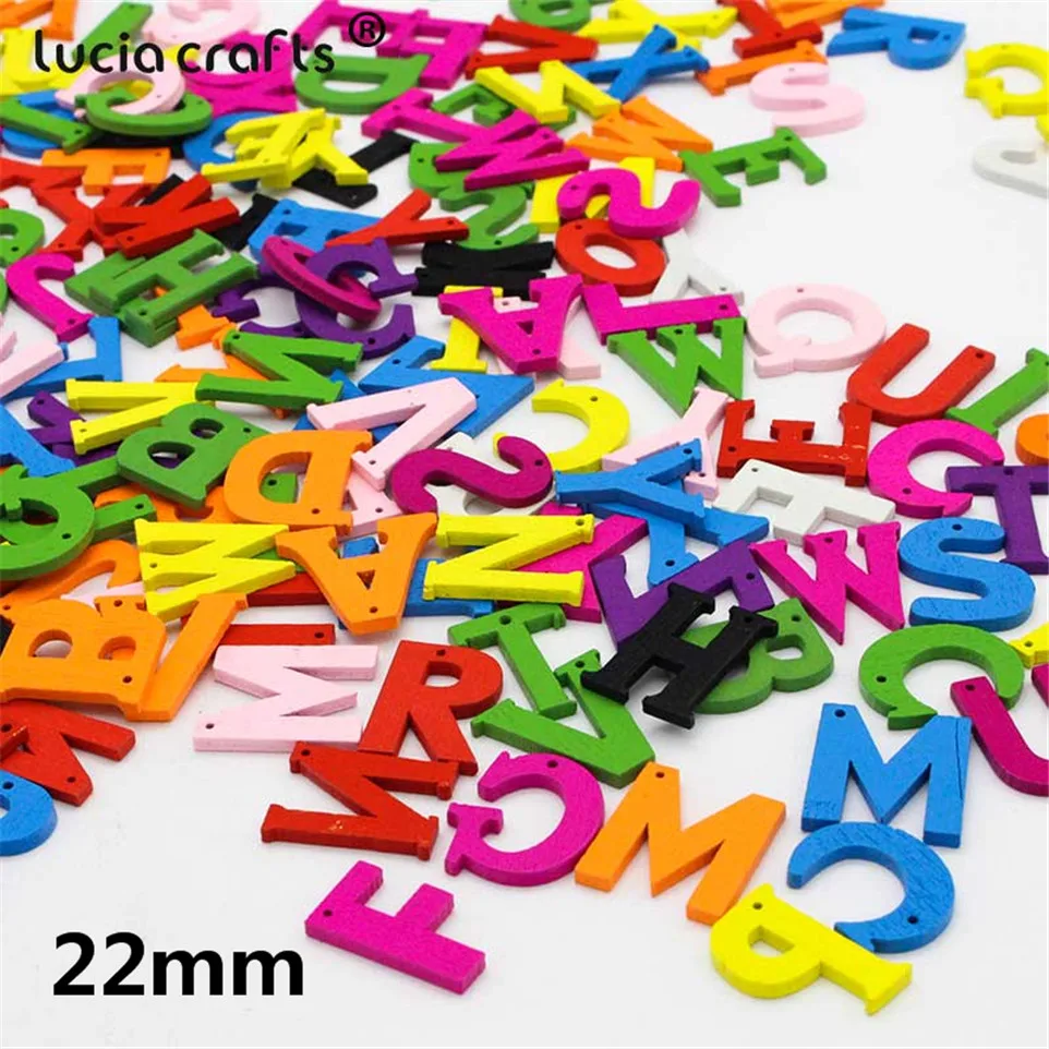 Lucia Crafts 50/100pcs/lot Wooden Crafts Letters Number Children DIY ...