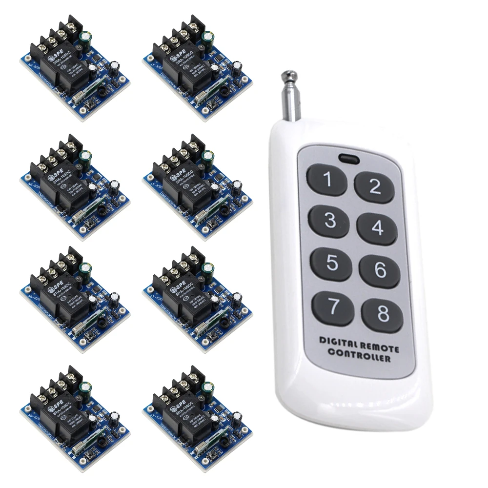 New Style DC12V 24V 36V 48V RF Wireless Remote Control Switch System 8 ...