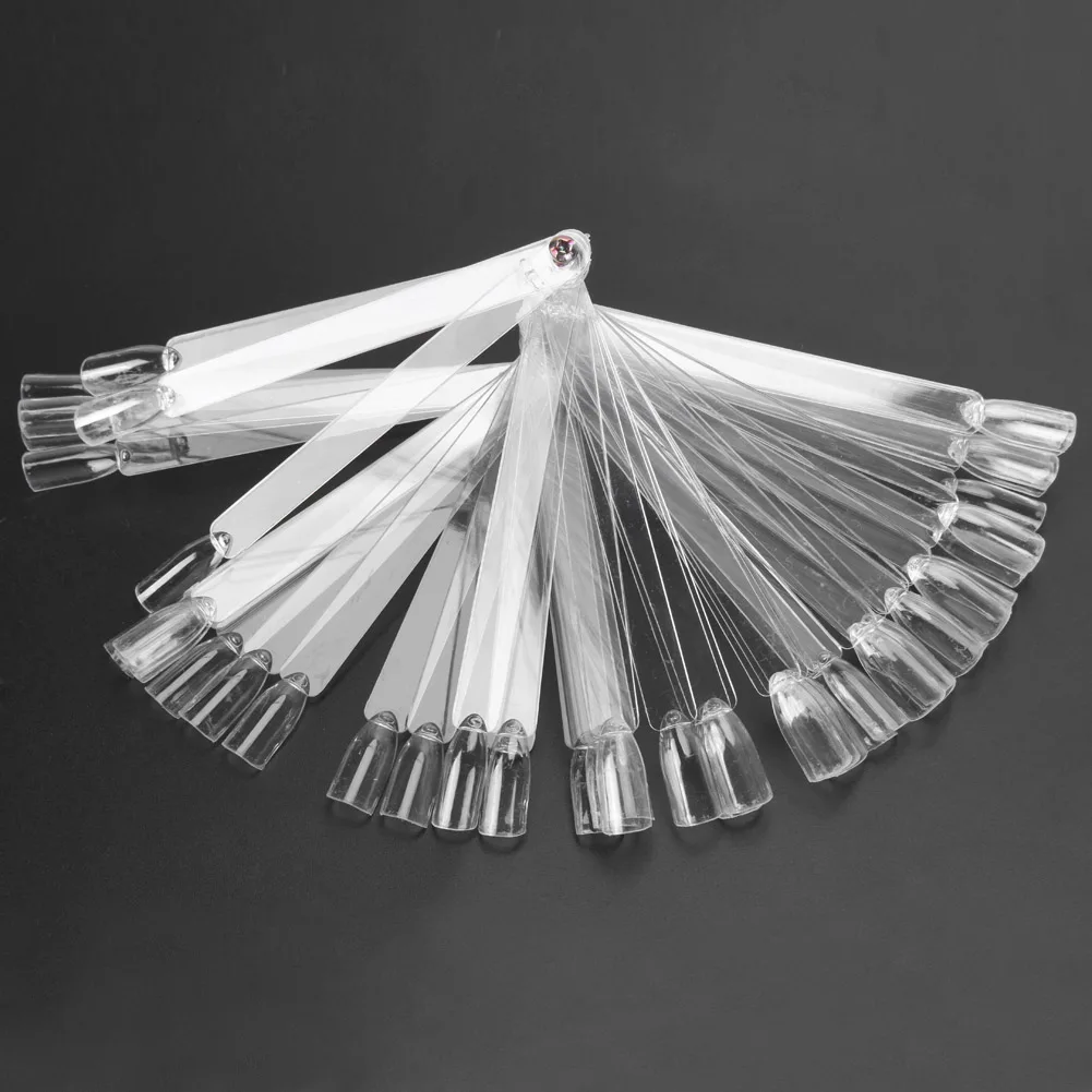 50pcs Nail Art Fake False Nail Tips Practice Display Transparent ...