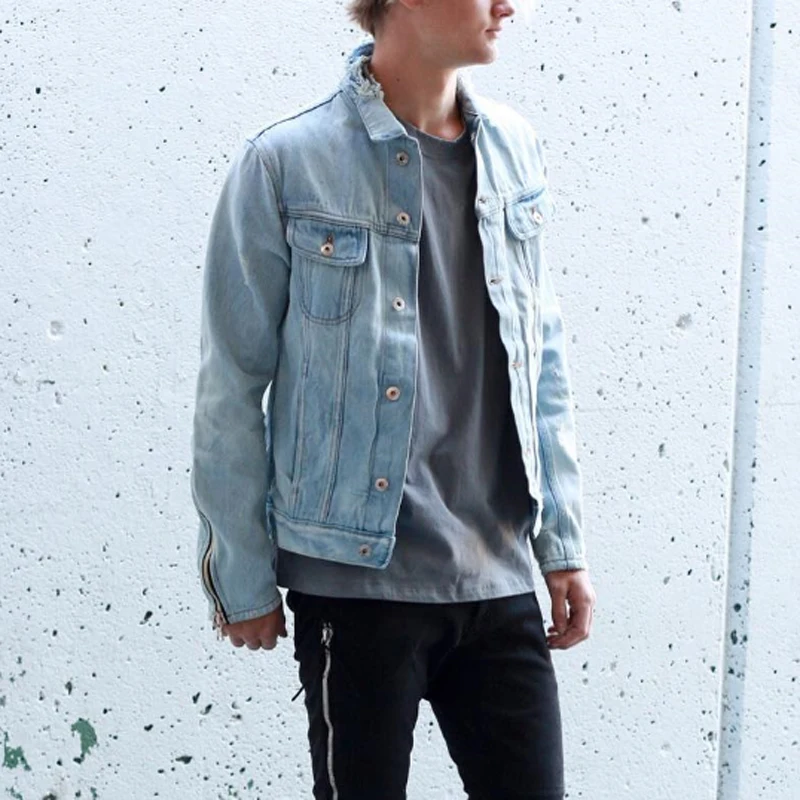 Cheapest Men's Fashion Onine Shop: Men's Jean Jacket Distressed