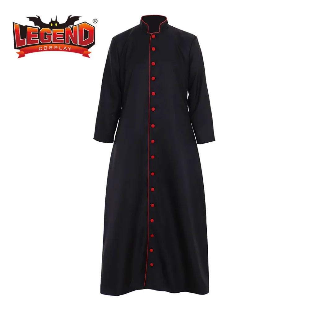Roman-black-Cassock-Cosplay-Costume-Adult-Medieval-Clergy-Robe-Cassock ...