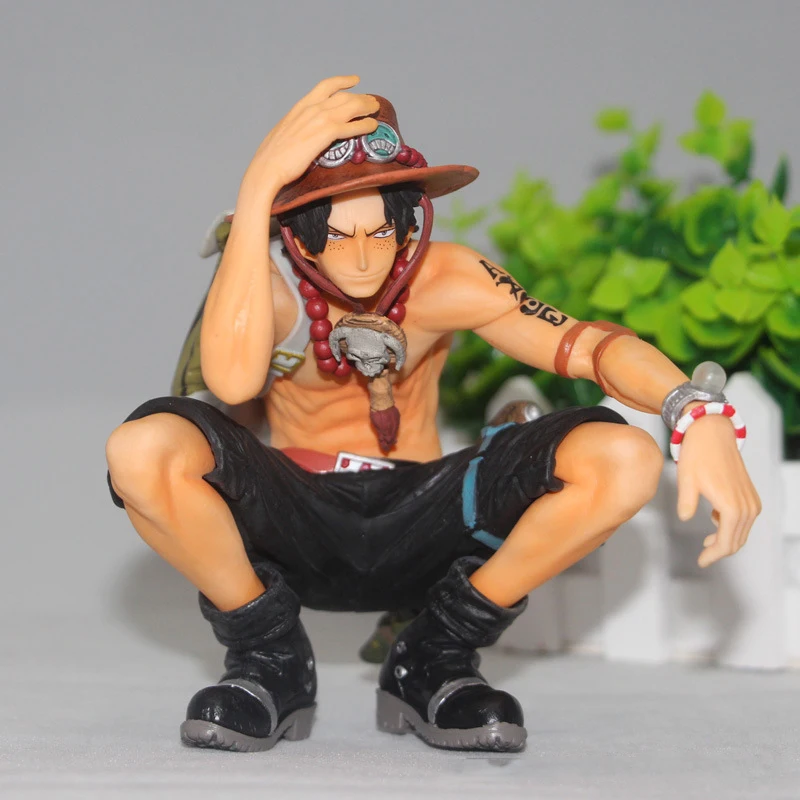 One Piece Portgas D Ace Action Figure Squatting Ver. Ace Doll PVC ACGN ...