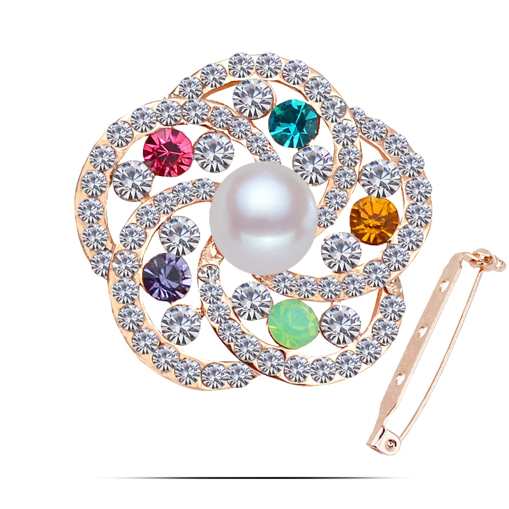 B299 Pearl Collar Brooches For Women Gold And Silver Color Jewelry