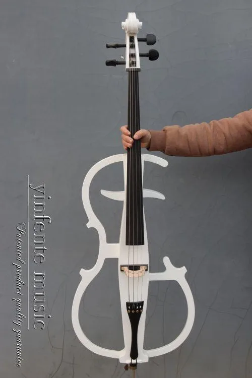 yinfente white Electric Cello 4/4 Solid wood Wonderful Sound Black ...
