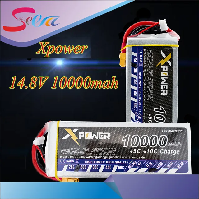 14.8V 4s Lipo battery 10000mAh 30C max 35C Xpower lithium batteries ...