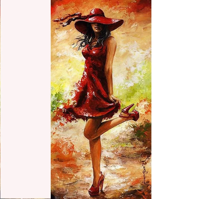Paintings Of Women In Red Dresses