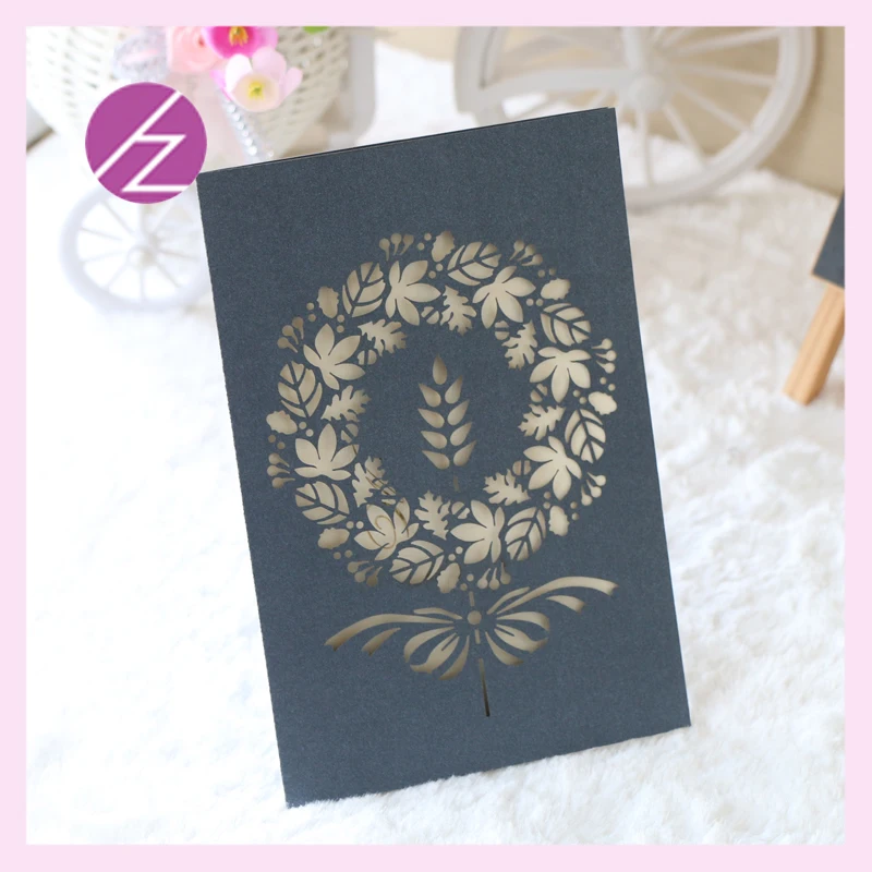 12pcs/lot laser cut korean wedding invitation card graduation ...