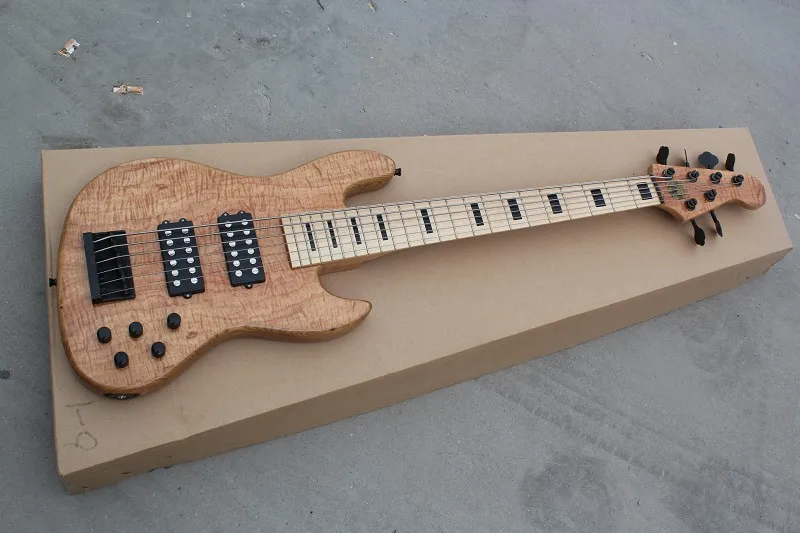 free shipping 6 string bass guitar in Burlywood Colours with active ...