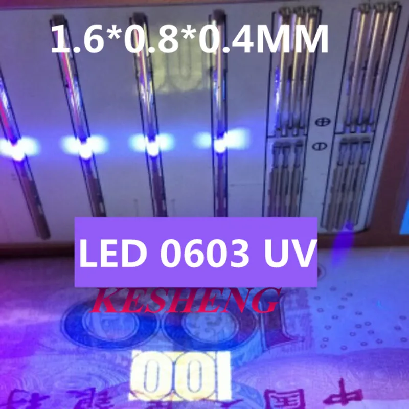 0603 SMD UV Purple led Super Bright SMT LEDS Light Diode Water Clear ...