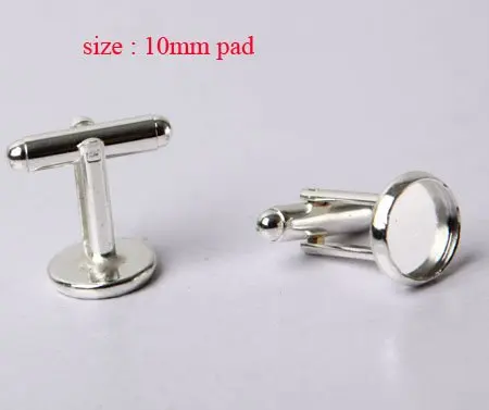 Good Quality 200pcs/lot Diy Sterling Silver Tone Round Recessed ...