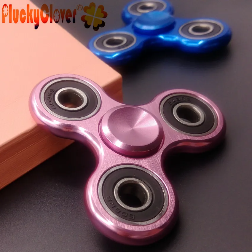 1 pc colorido metal dedo spiner fidget girador triângulo mão spinners ...