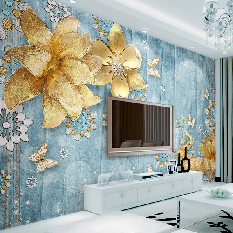 Buy Free Shipping 3d Wallpaper Crystal Flower Living