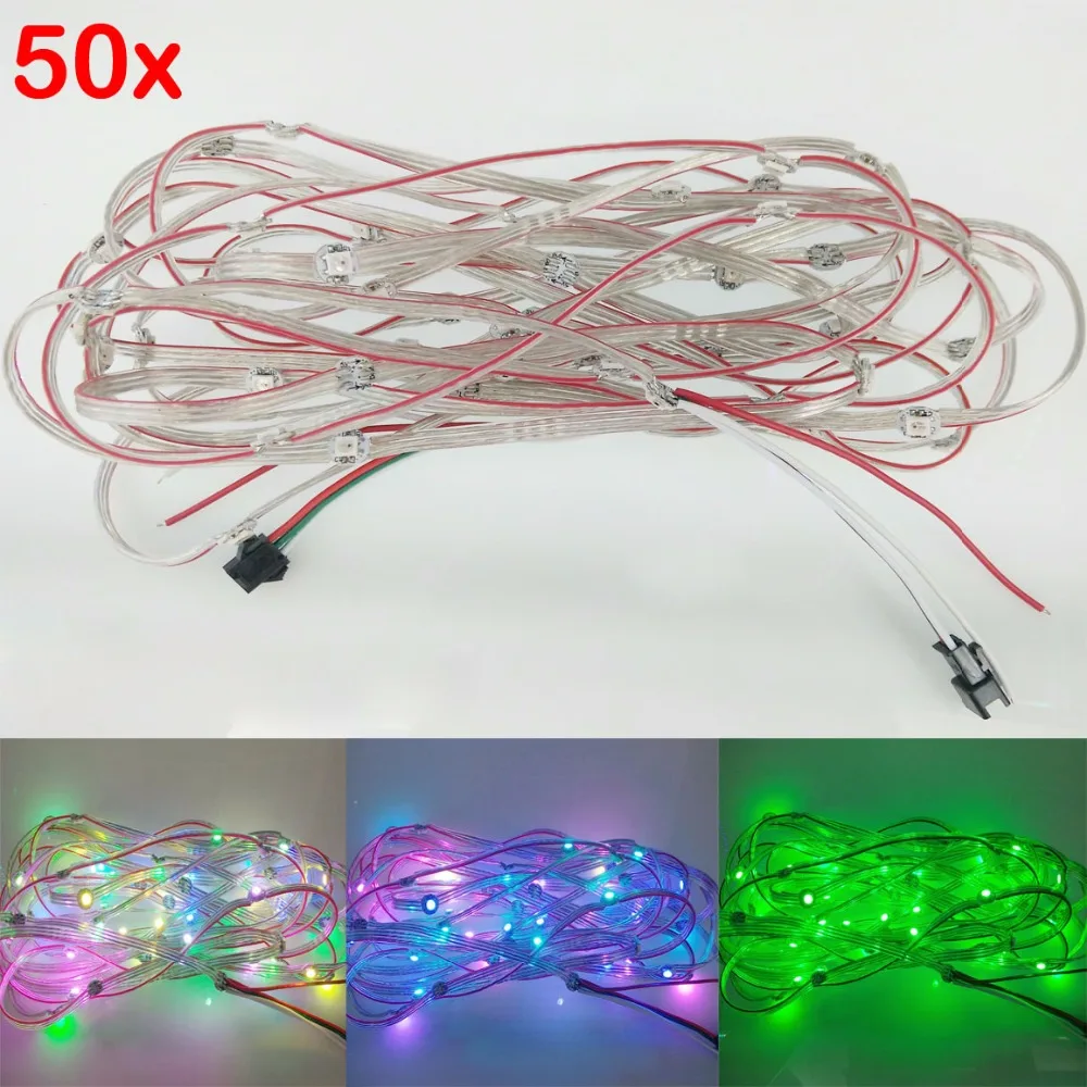 FREE DHL 50x 5m 50 Pixels LED dream color DC5V WS2812B 2812 IC LED ...