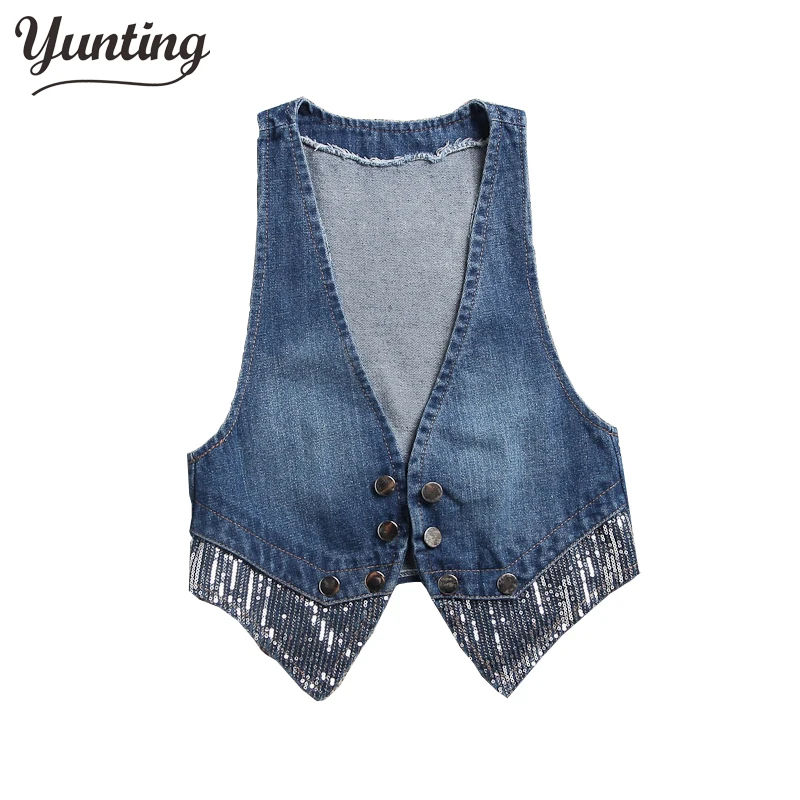 2021Women Clothing Washed Jeans Vest Spring Summer Vintage All match ...