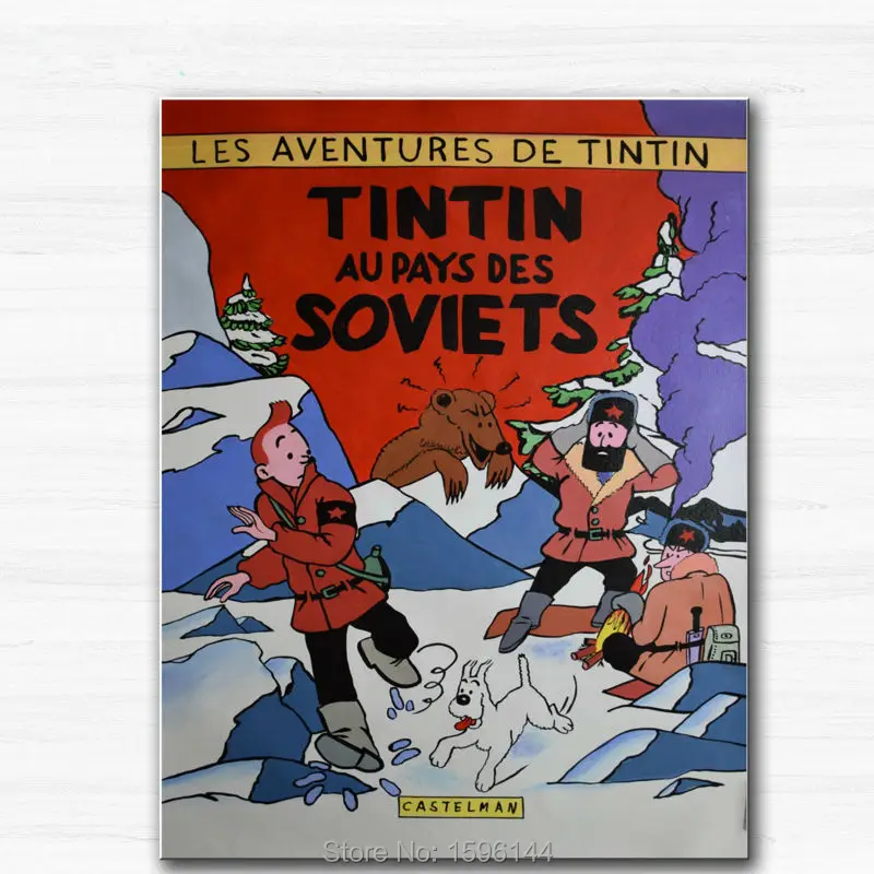 Hand-painted-Canvas-Oil-Paintings-The-adventures-of-Tintin-Modern-Home ...